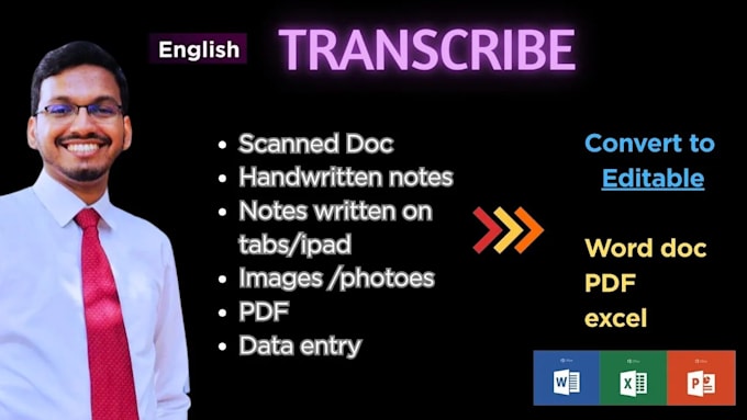 Transcribe handwritten notes, images, and pdfs into editable word or ...