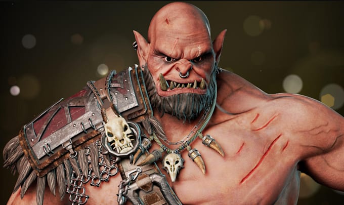 Create ue5 orc character,game asset,monster metahuman zbrush,rig3d, xgen,texture by ...