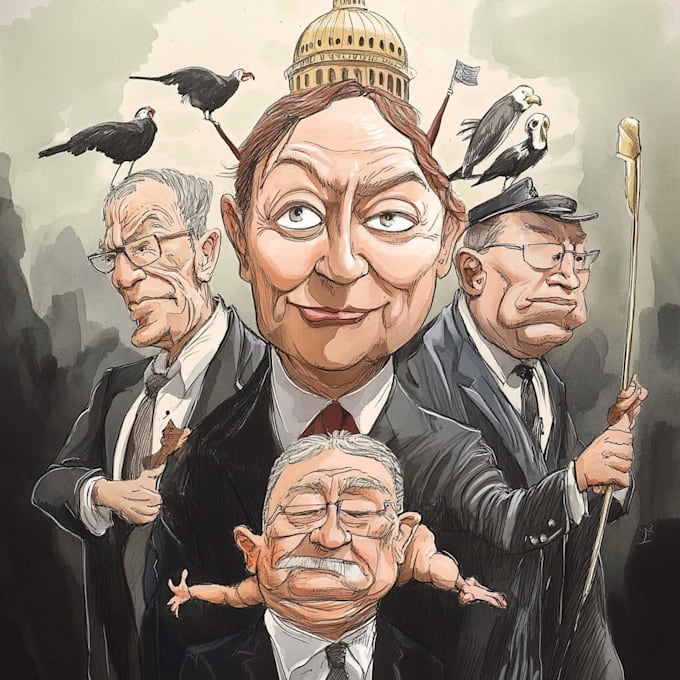 Draw a political caricature and cartoon art by Porcmaur | Fiverr