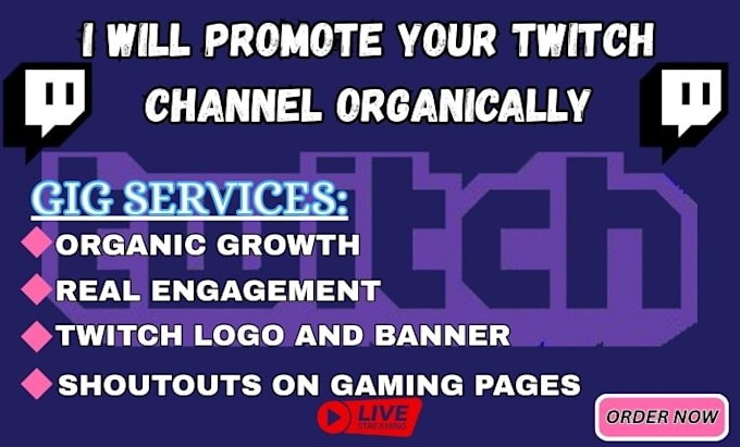 Promote your twitch channel organically by Samfloki | Fiverr
