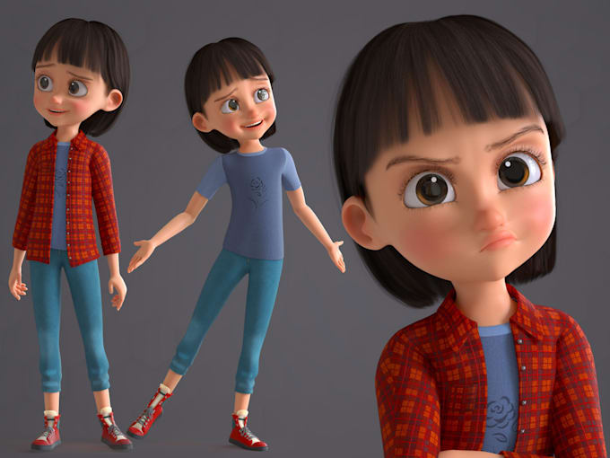 Rig and model your 3d disney pixar character, cartoon characters by ...