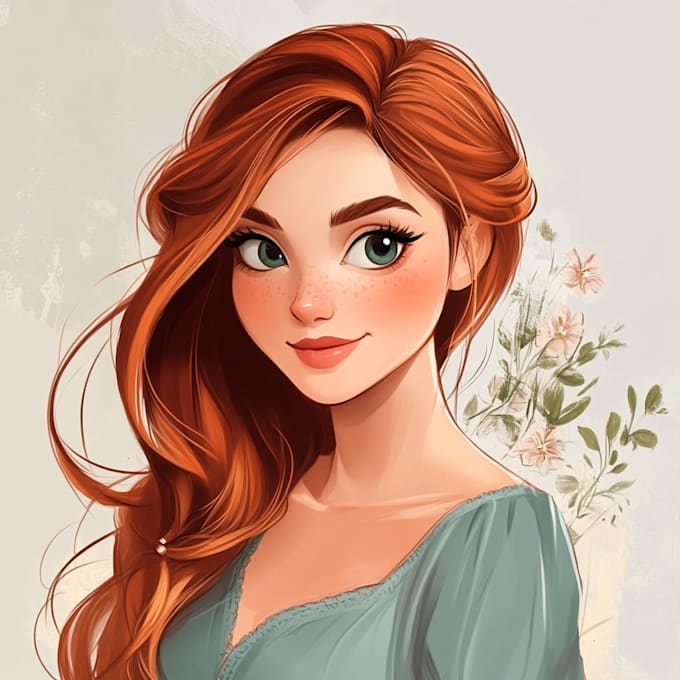 Draw a gorgeous disney style cartoon portrait by Dakadgern | Fiverr