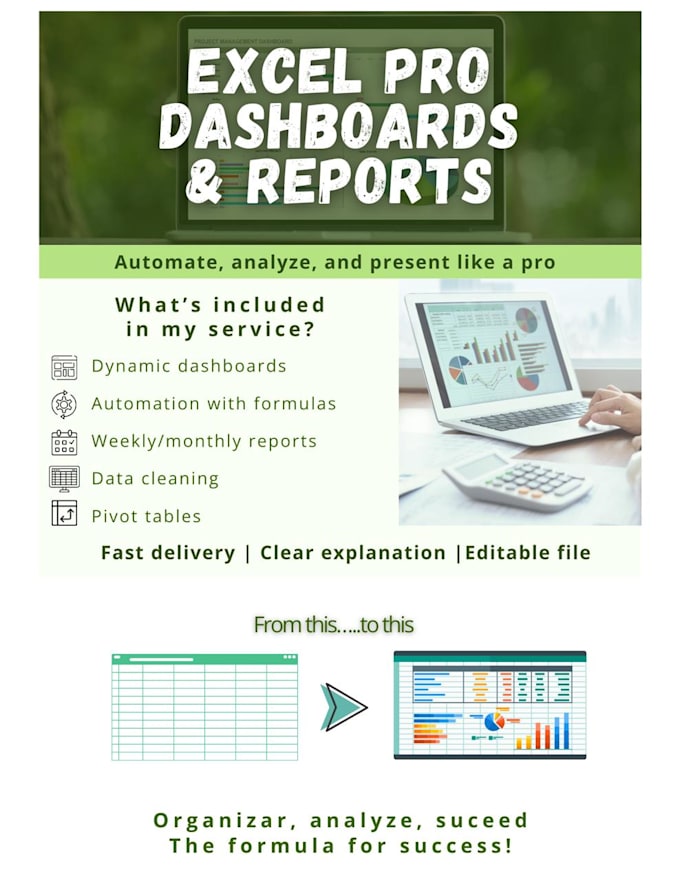 Create excel dashboards, reports and automate your speadsheets by Emmacm05 | Fiverr