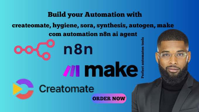 Creatomate hygiene n8n ai agent synthesis autogen make com automation sora by John_ero444 | Fiverr