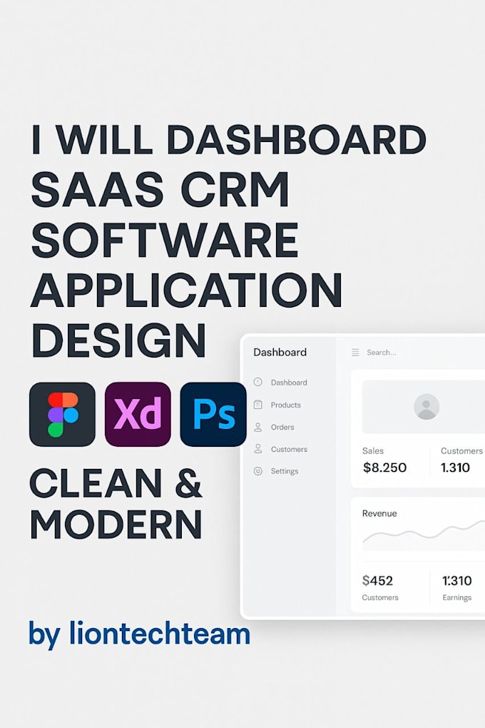 Design modern ai saas app or crm, erp, mlm software dashboard ui using figma, xd by Liontechteam ...