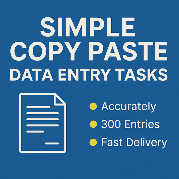 Do simple copy paste data entry tasks accurately by Arianhussain | Fiverr