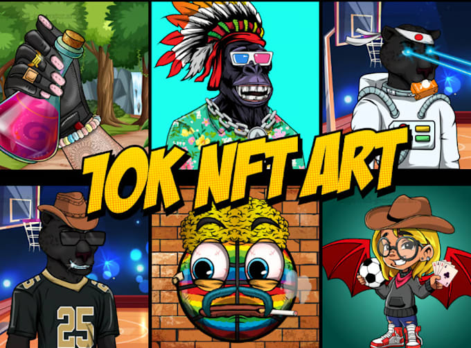 Generate nft art collection, custom nft art design, cartoon nft, pixel art by Yahafuhu | Fiverr