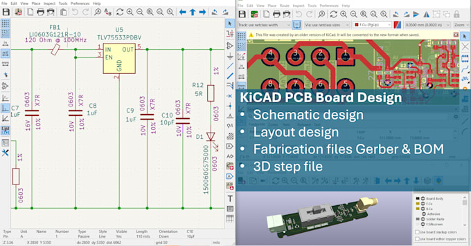 Bring your pcb board to real life through kicad by Arturo_mejia_ | Fiverr