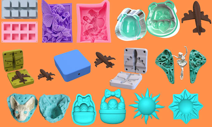 Make plastic silicone mold chocolate mold injection mold in solidworks ...