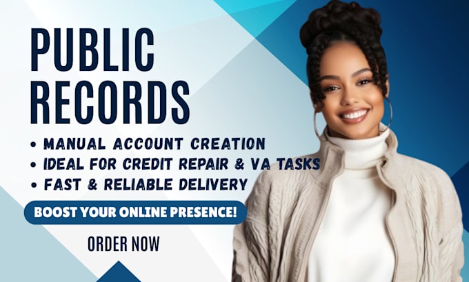 Create usa public records accounts for credit repair admin services by ...