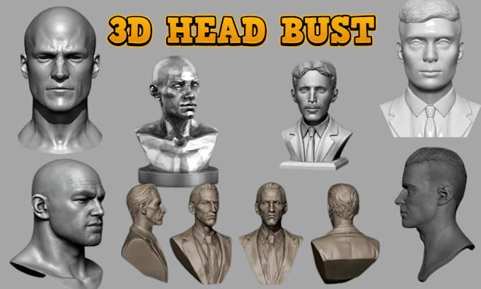 Create custom 3d head bust, face portrait or full 3d character for ...