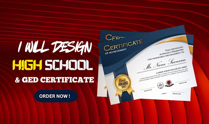 Design your ged certificate college transcript high school diploma ...