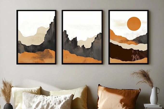 Design printable abstract wall art posters by Tichiitchell | Fiverr