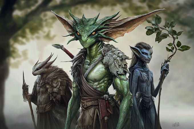 Draw fantasy art, dnd, monster, creature, game art by Kendrilbert | Fiverr