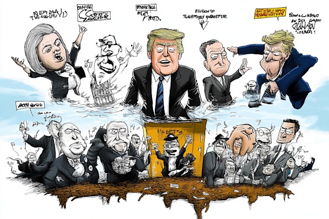 Create political and editorial cartoons by Kivonlark | Fiverr