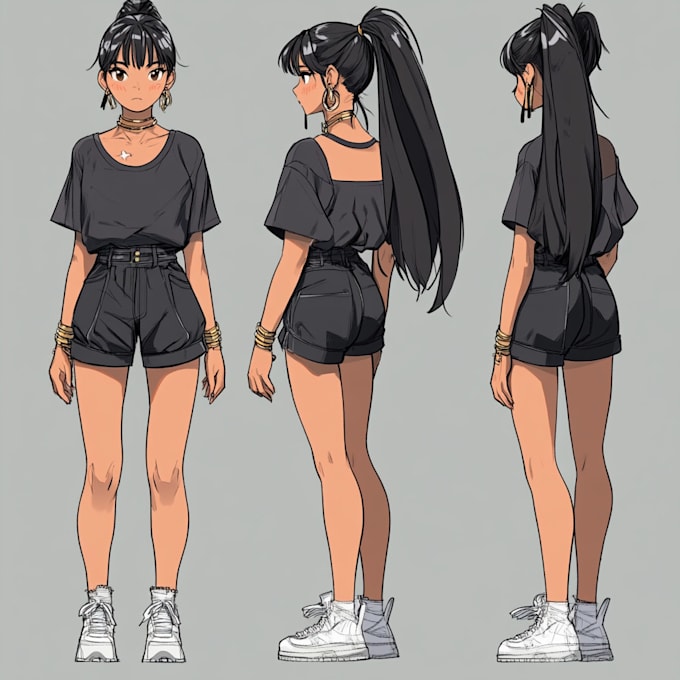 Draw character sheet design in anime and manga style by Nasteexo6 | Fiverr