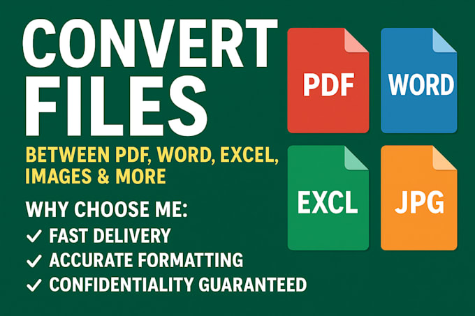 Convert files between pdf, word, excel, images and more by Faiqsulthond | Fiverr