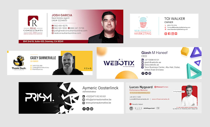 Design an animated email signature html, clickable, professional by Mohsinshahzad82 | Fiverr
