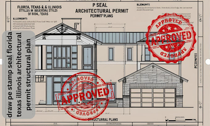 Draw pe stamp seal florida texas illinois architectural permit ...