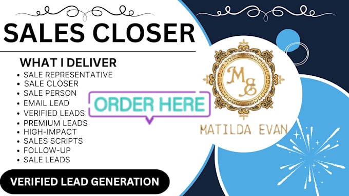Your sales closer sales lead sales representative salesperson sales agent by Matilda_293 | Fiverr