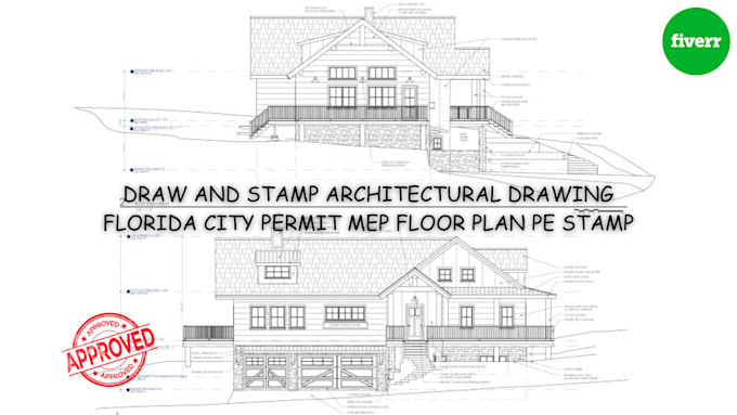 Draw and stamp architectural drawing florida city permit mep floor plan ...
