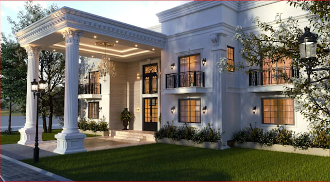 Remodel existing villa, landscape lawn,front monument, terrace,render pool,patio by Halidyat ...