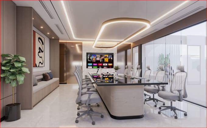 Design 3d conference room, render hallway,cgi furniture,commercial ...
