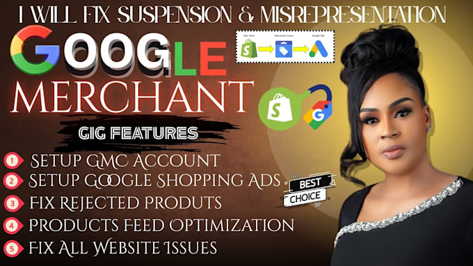 Fix google merchant center suspension misrepresentation shopping ads by Tammy_flore | Fiverr