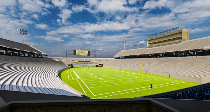 3d sport stadium render,baseball field,cgi golf sim, volleyball court ...