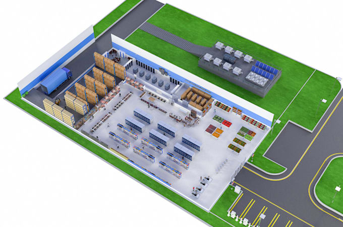 Design 3d realistic isometric view, floor plan layout,master plan,site ...