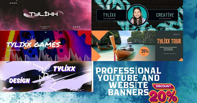 Professional website youtube banners tailored to your brand by Tylixx ...