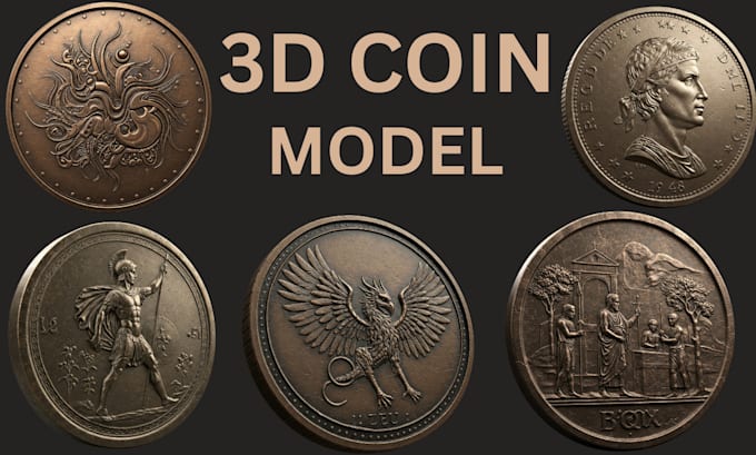 Sculpt printable 3d coin model 3d bas relief crypto coin 3d medallion ...