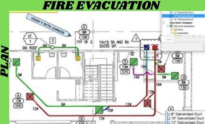 Design fire emergency evacuation, plumbing, fire safety map for your ...