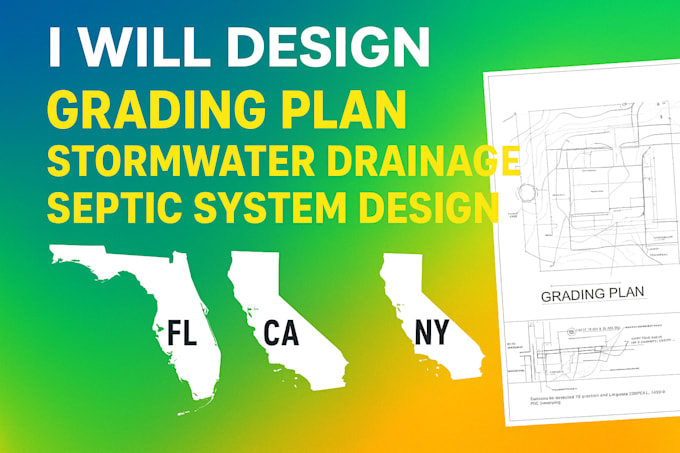 Design grading plan, stormwater drainage, and septic system design for usa homes by Engr_denis ...