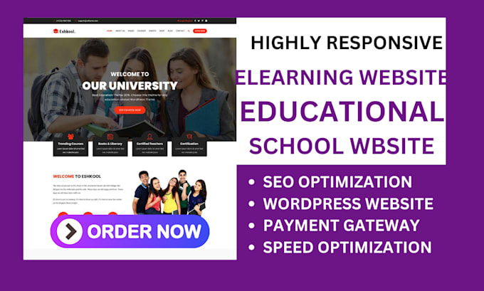 Build your education , school website, academic website, e learning ...