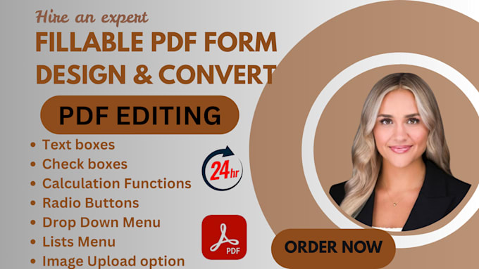 Design fillable pdf form or create clickable pdf form with interactive ...