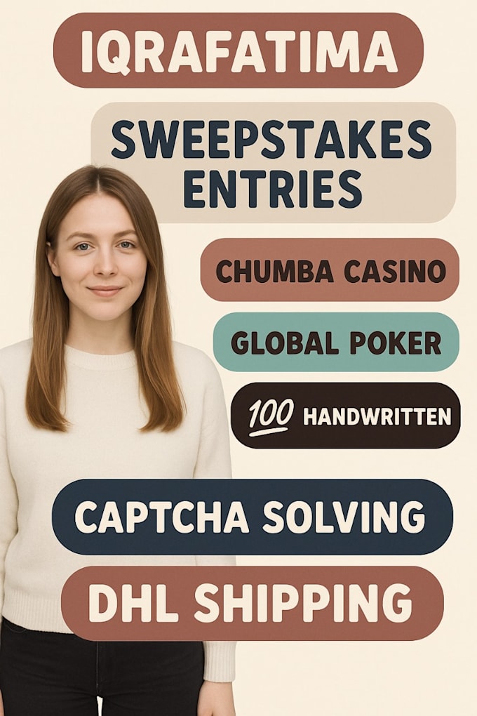Do handwritten sweepstakes with manual captcha solving by Aiman_fatima45 | Fiverr