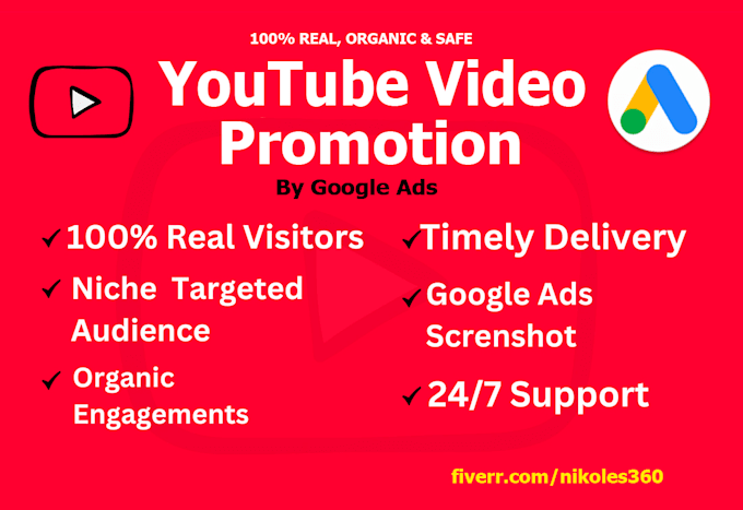 Do real organic youtube video promotion through google ads campaign by ...