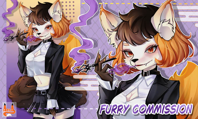 Draw your furry character in anime style by Artbymara | Fiverr