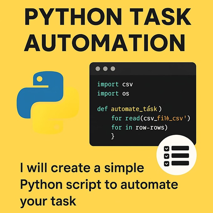 Create a simple python script to automate your task by Vivek_pythin32 | Fiverr