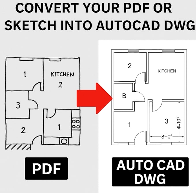 Convert pdf to autocad dwg with layers and accuracy by Samjhon | Fiverr