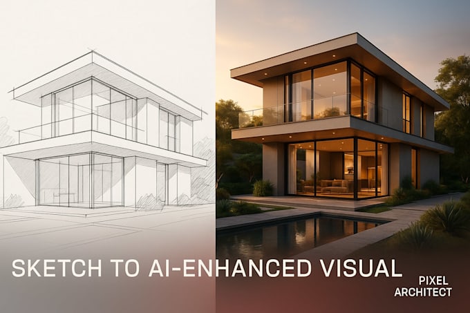 Convert your sketch to high quality 3d ai architectural render by Pixel_arch | Fiverr