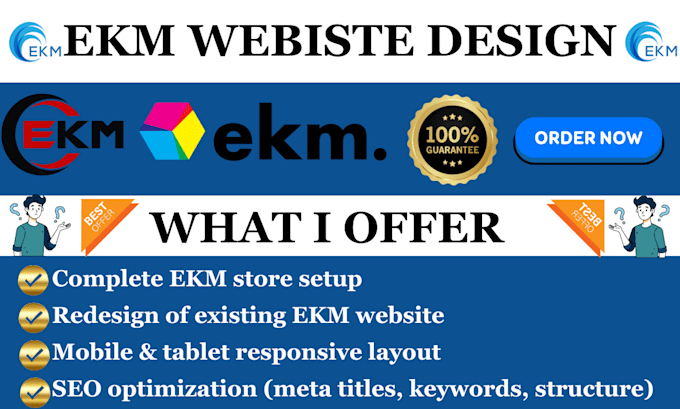 Setup and optimize custom ekm design redesign ecommerce store product ...