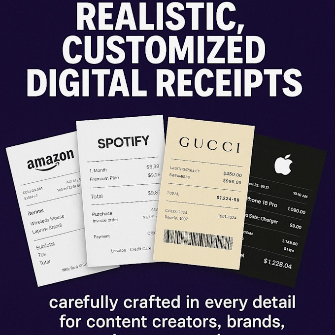 Design personalized digital receipts of popular brands by Garok__ | Fiverr