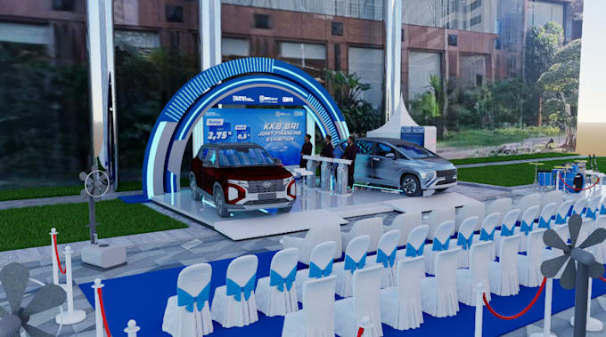 Optimize 3d realistic stage launch car outdoor, hall,event center, cgi ...