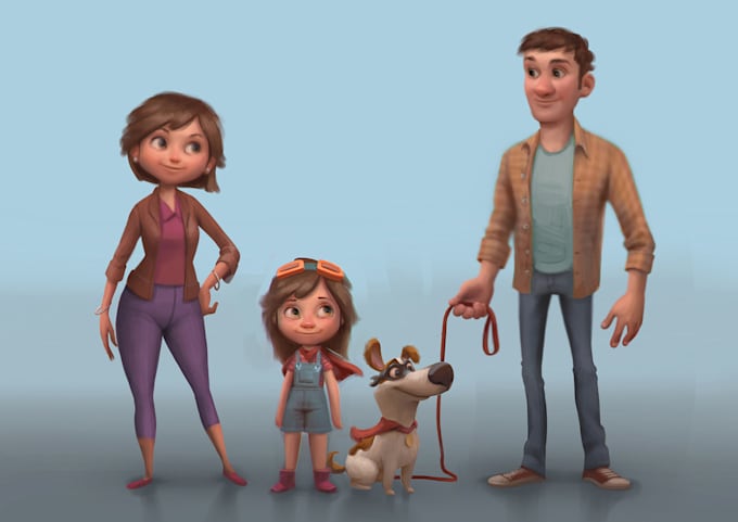Create 3d character animation, model, rig, light and render by Rama ...