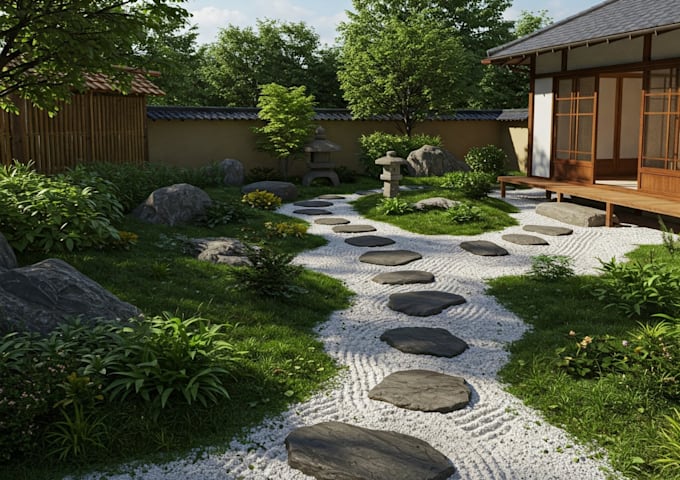 Design japanese garden, zen garden, koi pond, rock garden, japanese ...