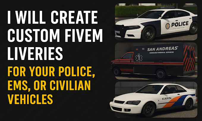 Create custom fivem liveries for your police, ems, or civilian vehicles