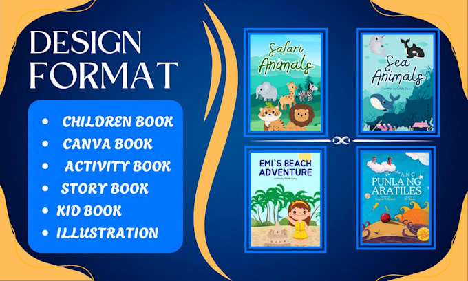 Design format canva children book, picture book ebook cover, kids ...