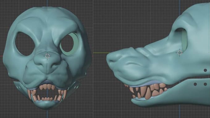 Create a printable 3d toony headbase, head pattern for furry fursuit ...